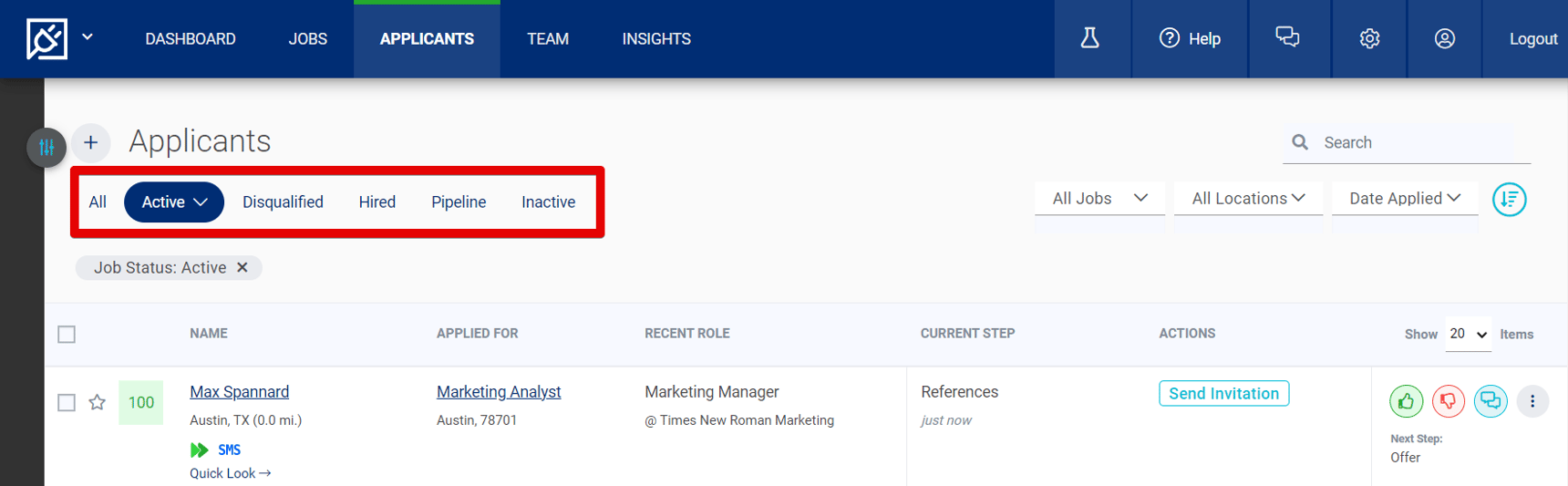 Managing your applicants