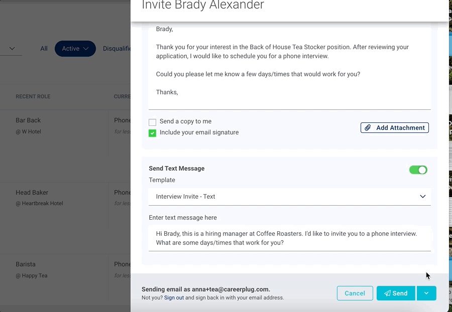 Scheduling an email or text message to send later