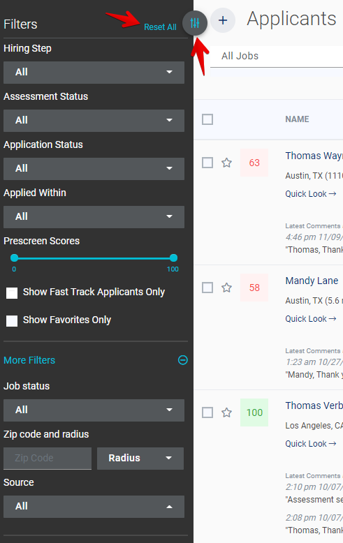 Managing your applicants
