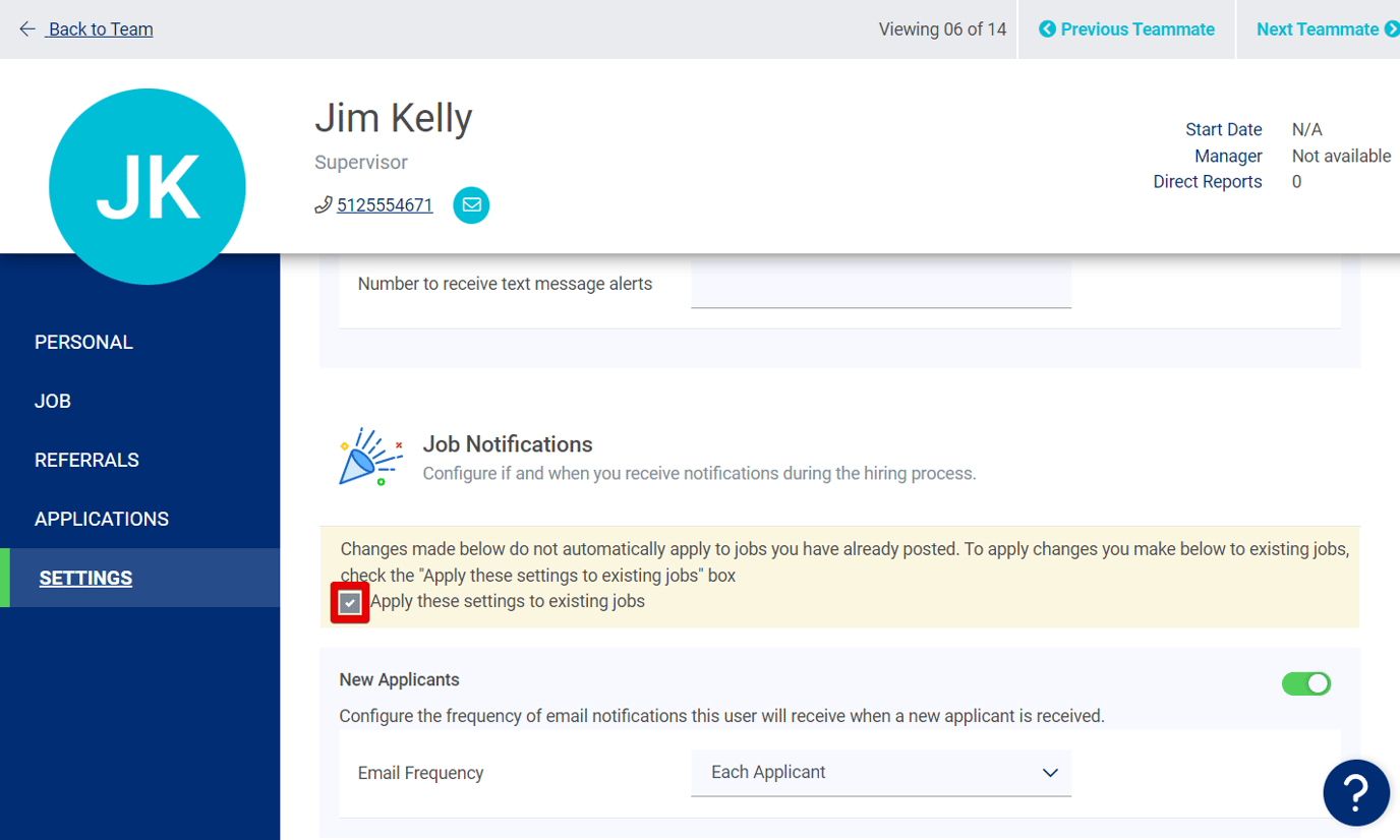 Managing notification settings