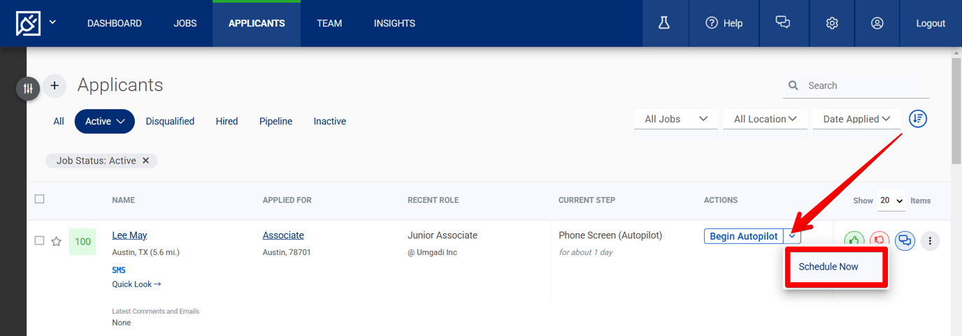 Scheduling interviews using Autopilot