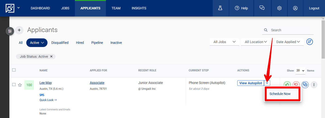 Scheduling interviews using Autopilot