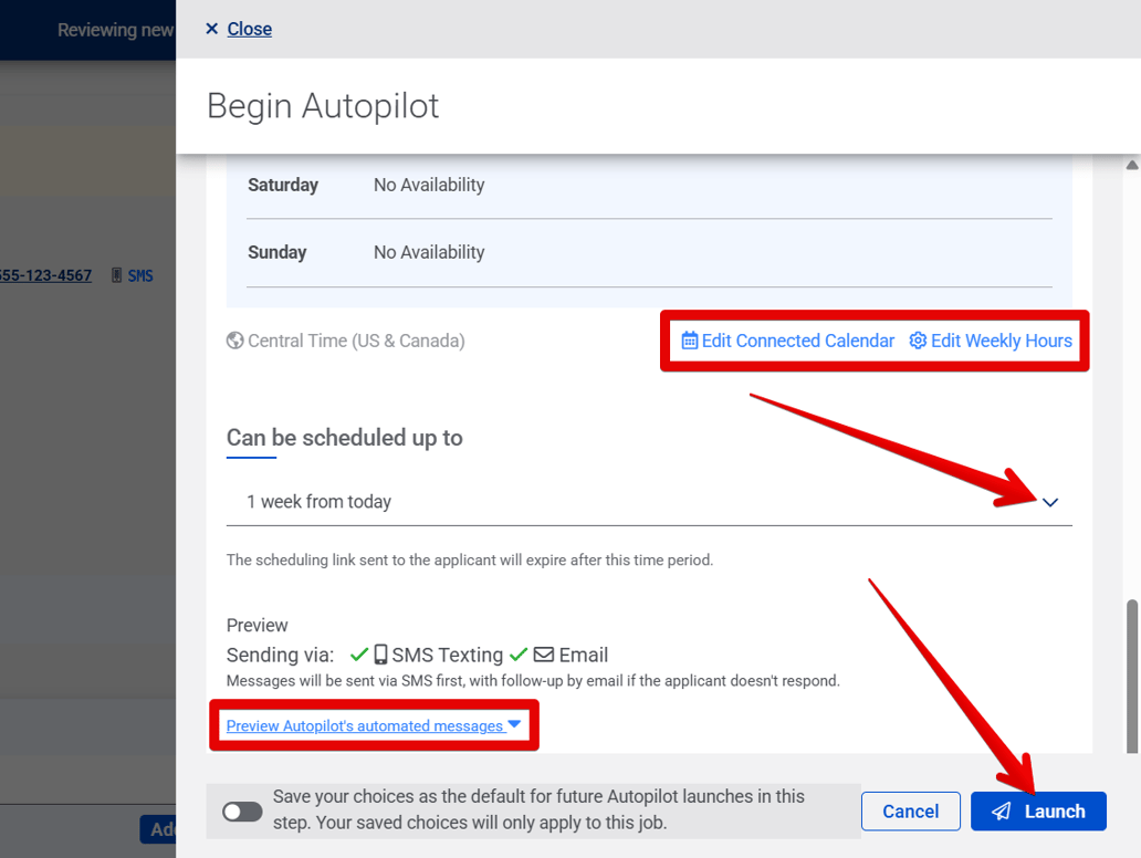 Scheduling interviews using Autopilot