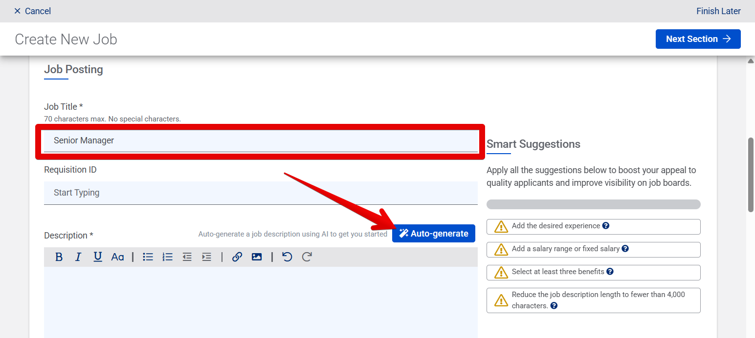 Using CareerPlug's AI-powered Job Description Builder