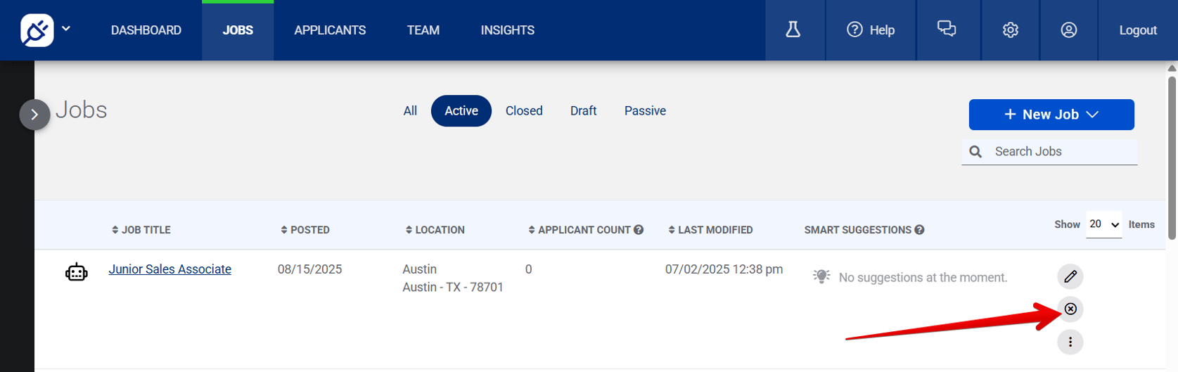 Removing or closing a job posting