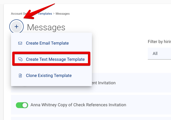 Using text message templates