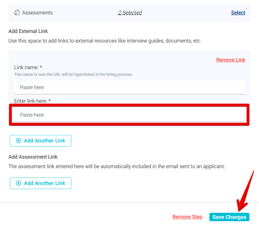 Adding external assessments to CareerPlug