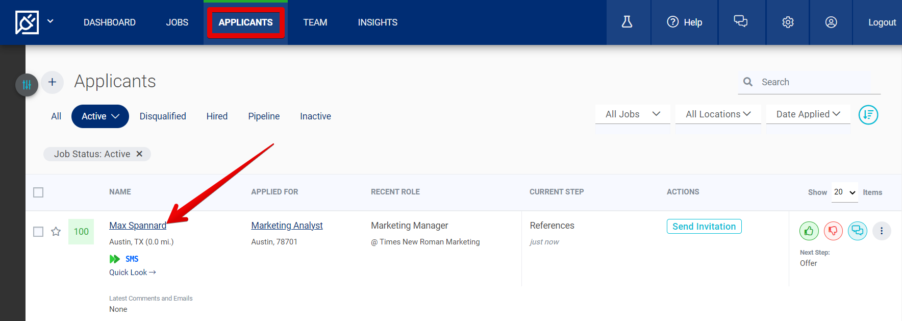 Changing the source from which an applicant applied