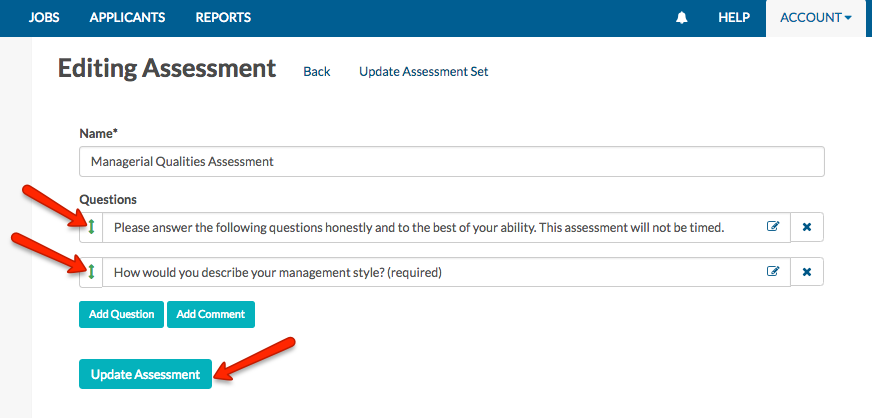 Creating and using custom assessments