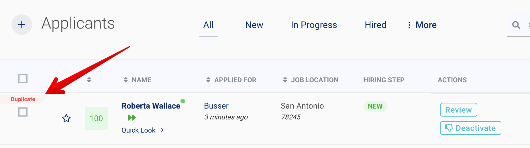 Managing duplicate applications