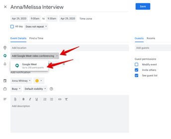 Interviewing applicants using video conferencing